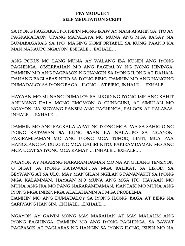 Self-Meditation Script | PDF