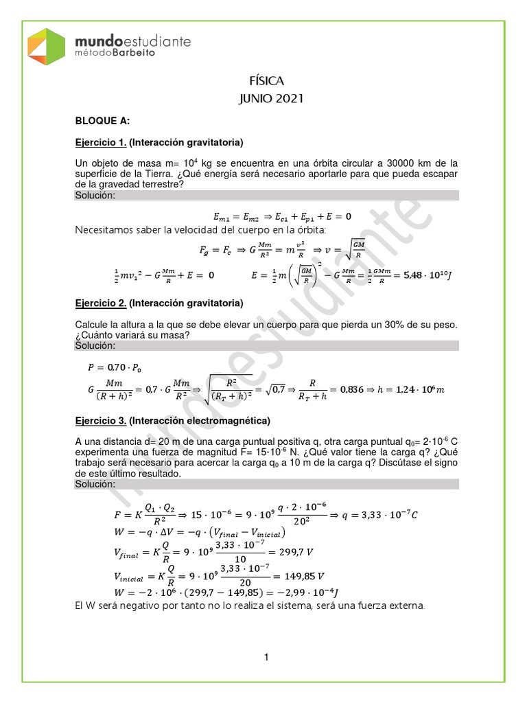Ejercicios Ebau 2 | PDF | Olas | Electrón