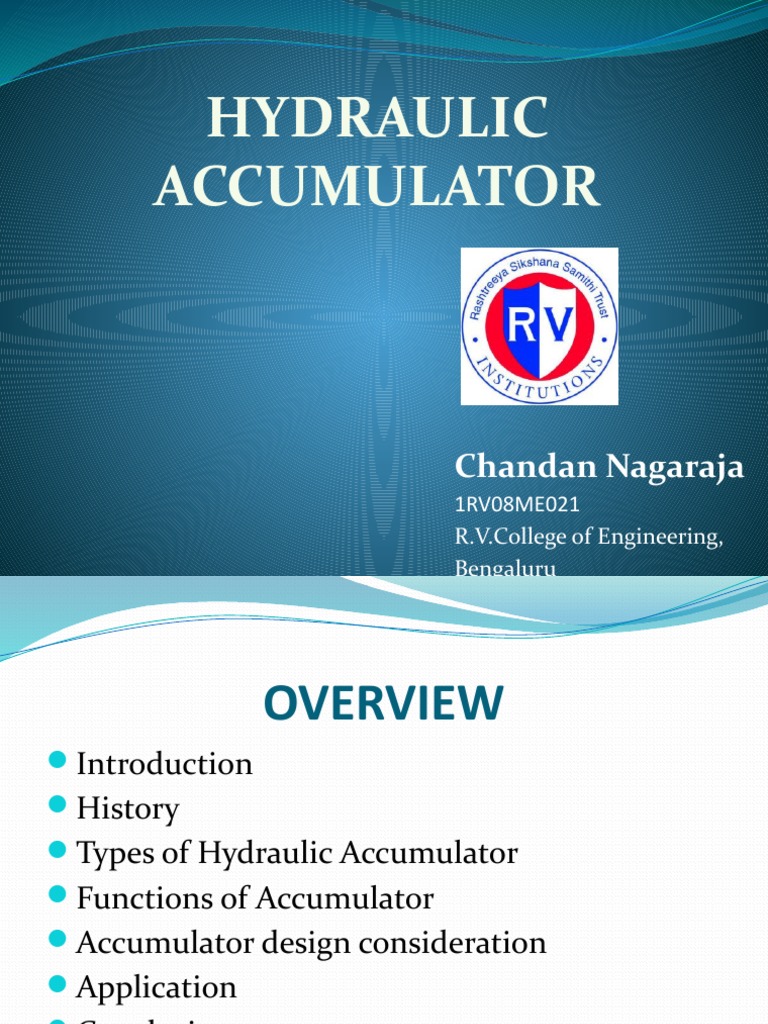 HYDRAULIC ACCUMULATOR FUNCTIONS AND APPLICATIONS | PDF | Energy ...