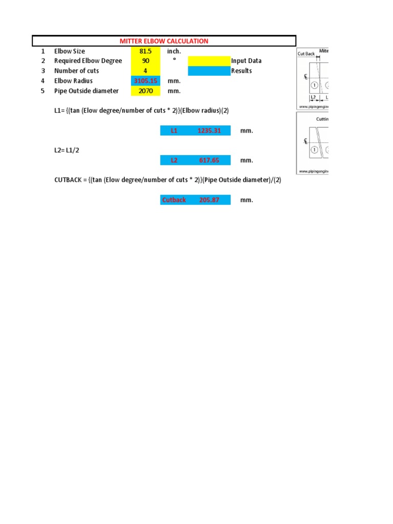 Mitter Elbow Calculation Guide | PDF