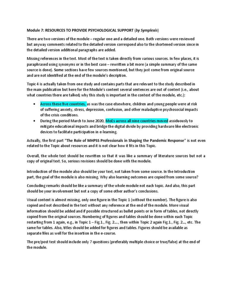 General Feedback For Module 7 Pdf Psychology Cognitive Science