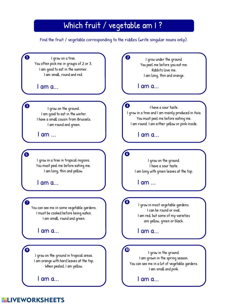 Which Fruit / Vegetable Am I ? | PDF | Vegetables | Orange (Fruit)