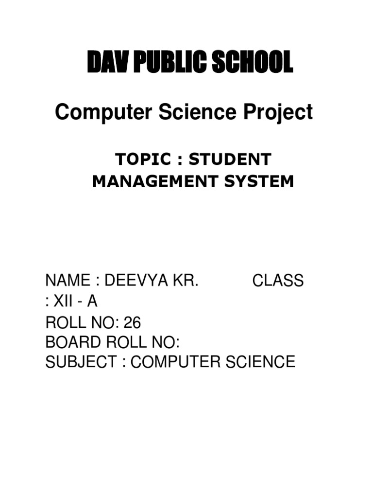 Student Management in Mysql by AAKASH DEEP KUMAR | PDF | Computing ...