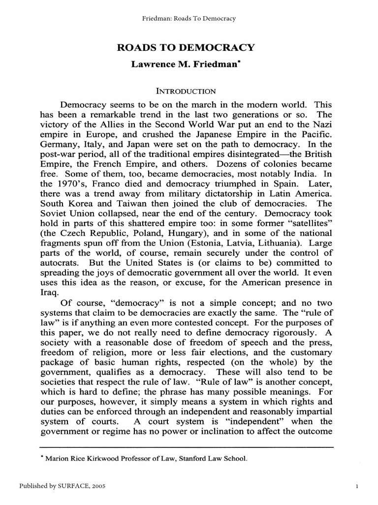 Road To Democracy | PDF | Democracy | Political Ideologies