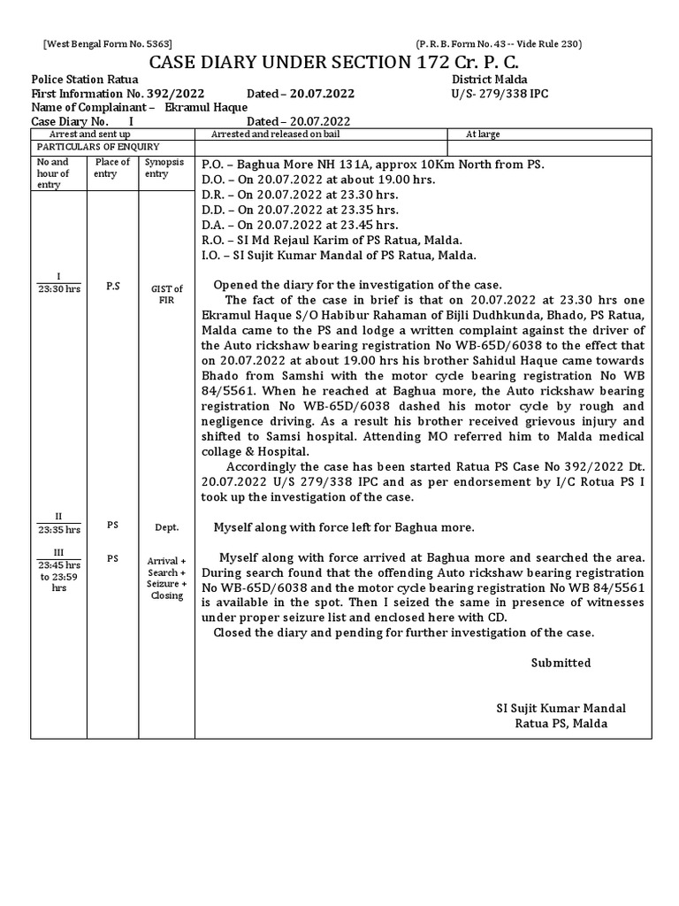 Case No 392.2022 | PDF | Bail | Crime & Violence