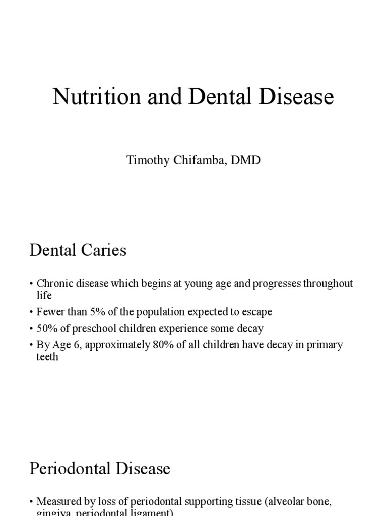 Nutrition's Impact on Dental Health | PDF | Human Tooth | Periodontology
