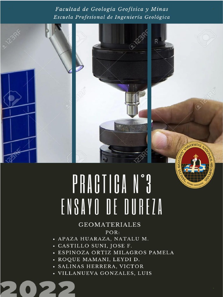 Práctica 03 - Ensayo de Dureza | PDF | Dureza | Materiales Práctica 03 - Ensayo de Dureza | PDF | Dureza | Materiales
