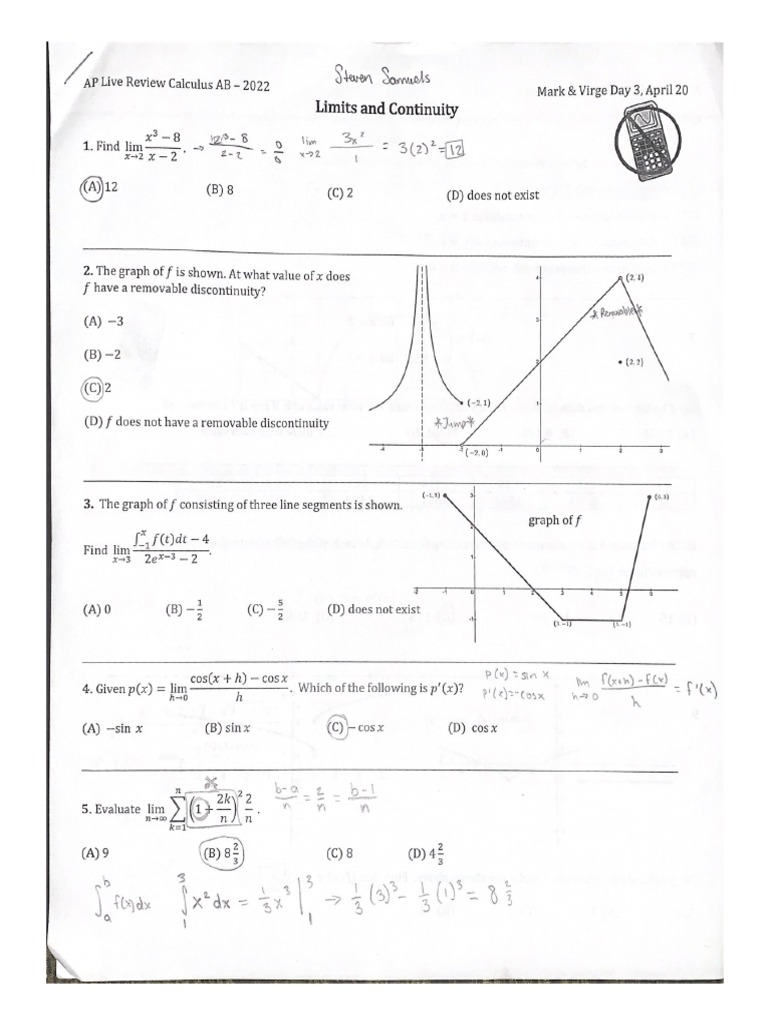 AP Live Review Calculus AB - 2022 | PDF