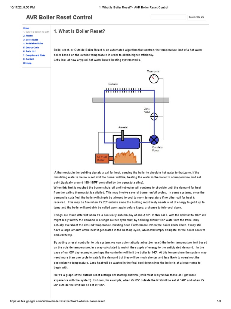What Is Boiler Reset - AVR Boiler Reset Control | PDF | Water Heating | Thermostat