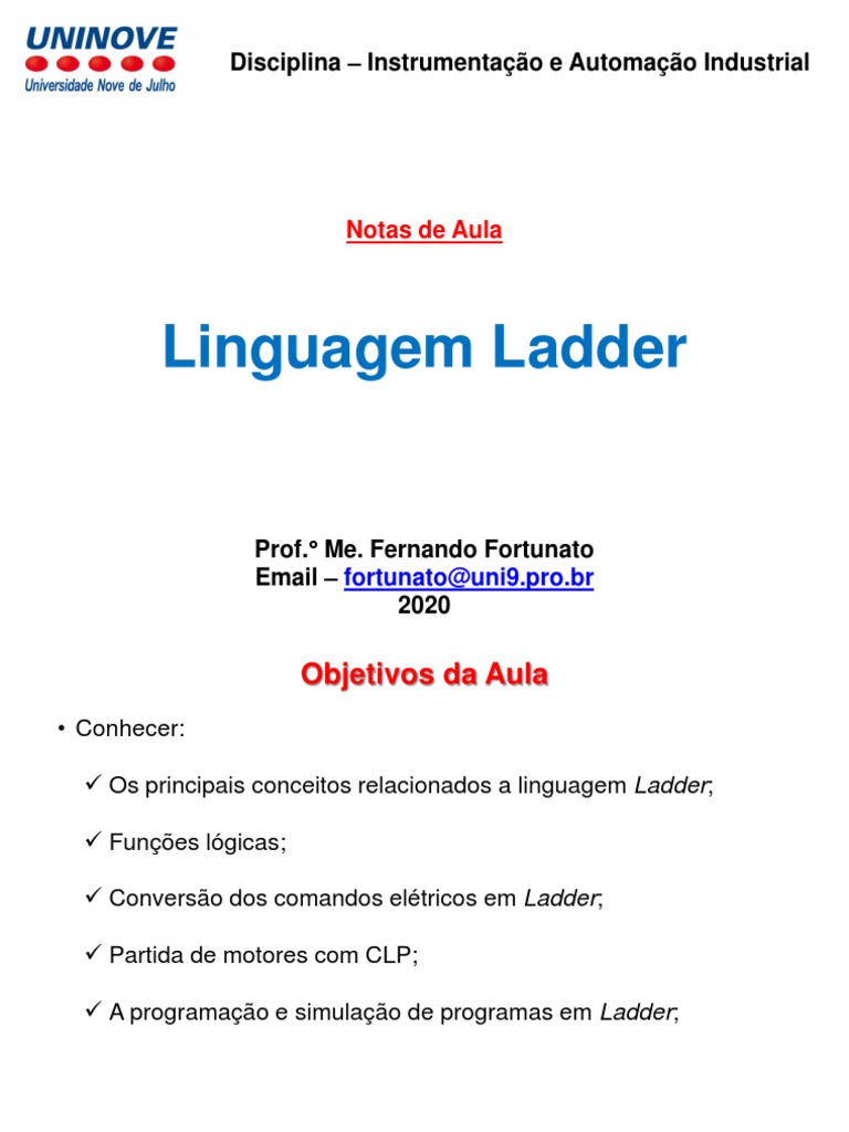 12 - Linguagem Ladder | PDF | Relé | Controlador lógico programável