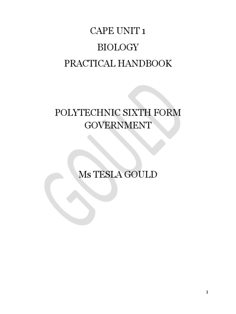 Cape Unit 1 - Lab Manual Gould | PDF | Solvation | Intermolecular Force