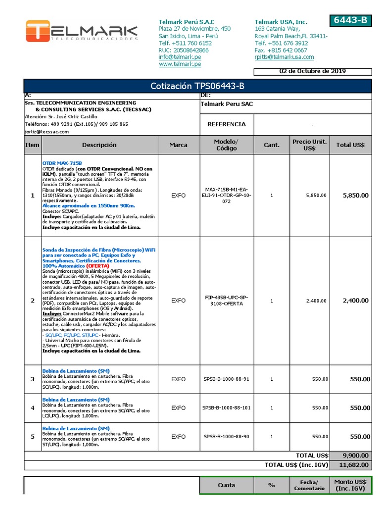 Tps06443 B Tecssac Max 715b m1 Fip 435b SPSB B 1000 Exfo | PDF | Fibra ...