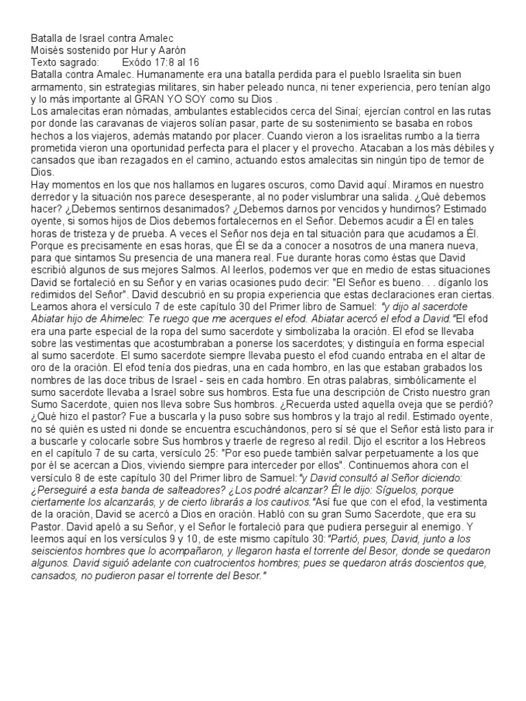 Batalla de Israel Contra Amalec | PDF | Jesús | Samaria