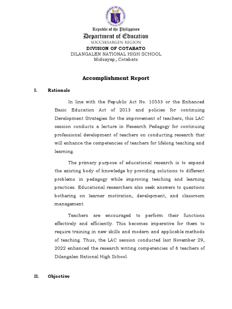 Narrative Report LAC Session | PDF | Teaching Method | Teachers