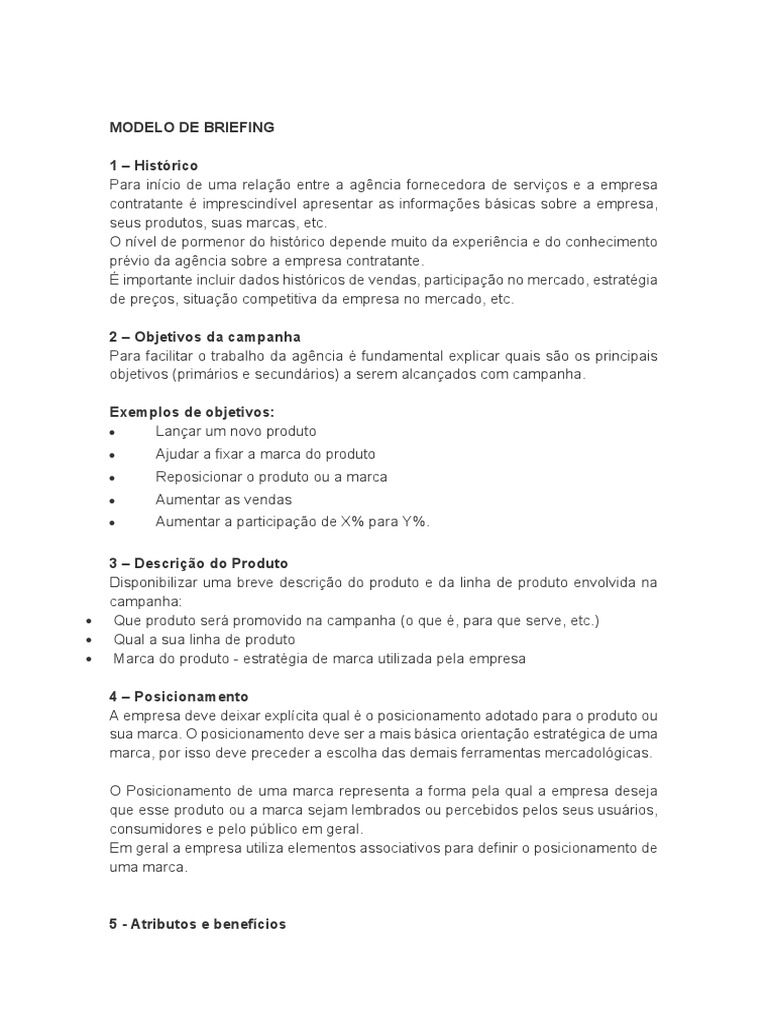 Modelo de Briefing 2022 | PDF | Marca | Marketing