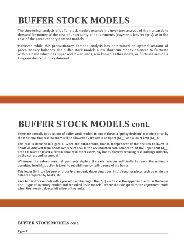 BUFFER STOCK MODELS Presantation | PDF | Demand For Money | Income