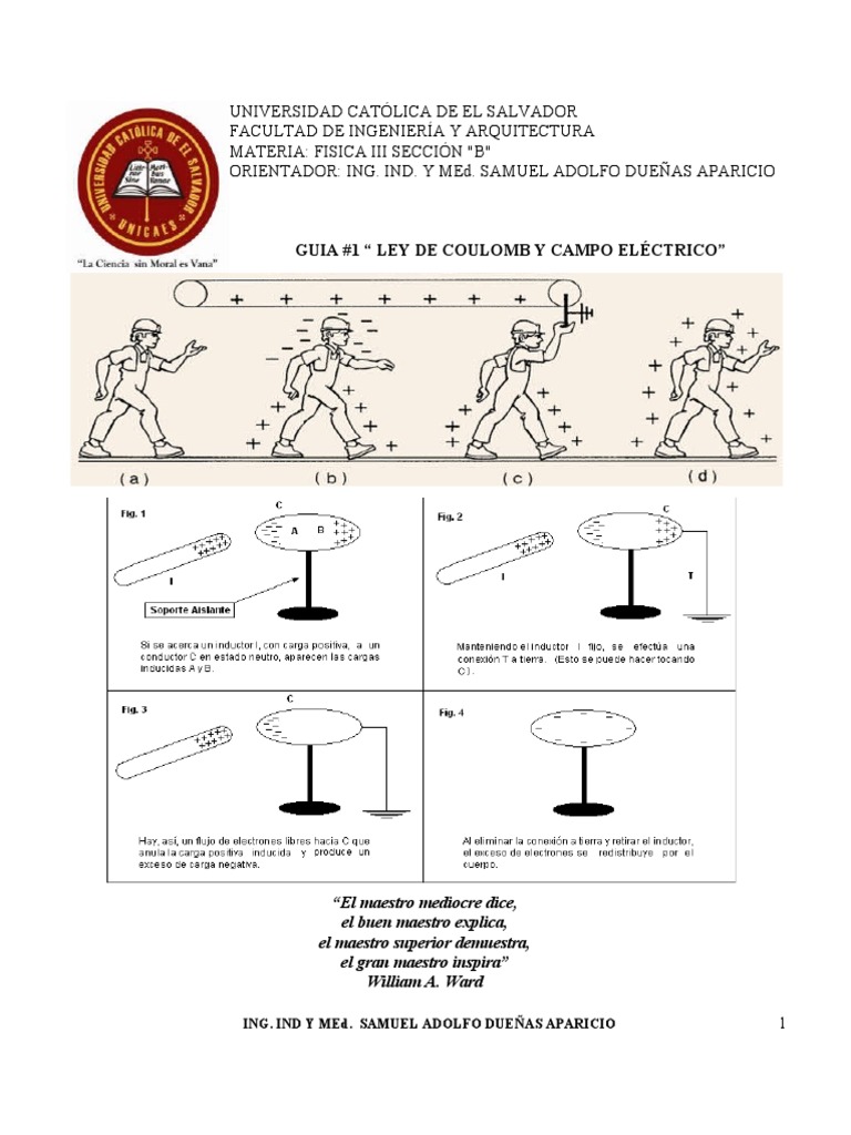 Guia 1 Ley de Coulomb y Campo Electrico | PDF | Carga eléctrica ...