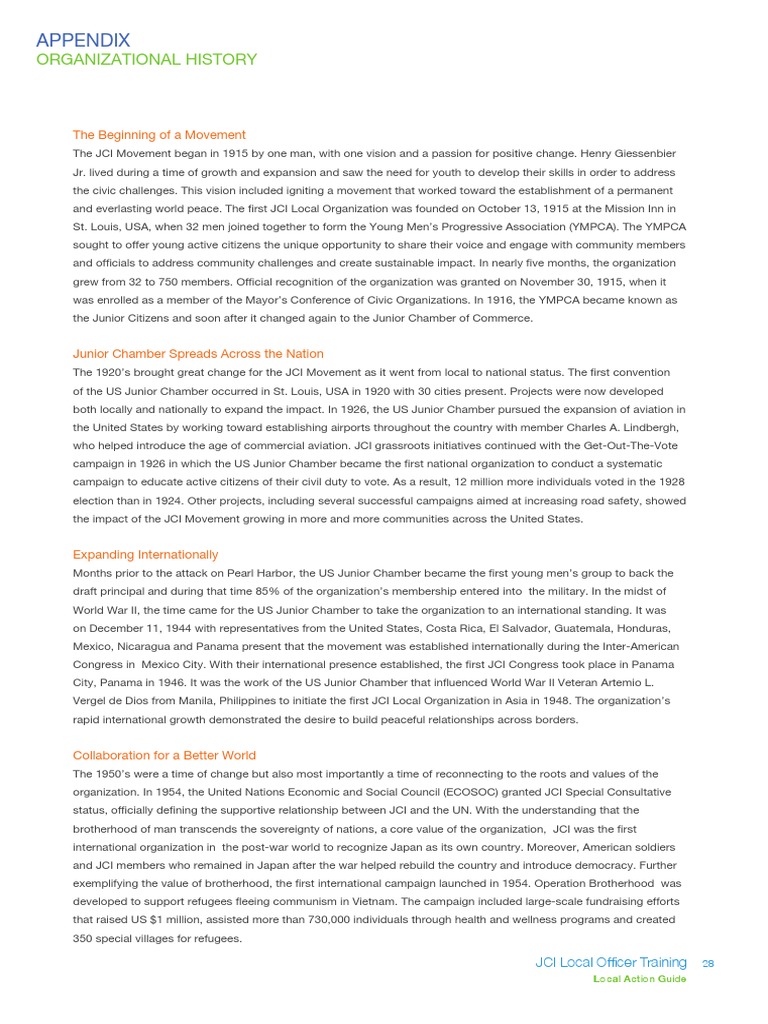 JCI History | PDF | International Development | International Relations