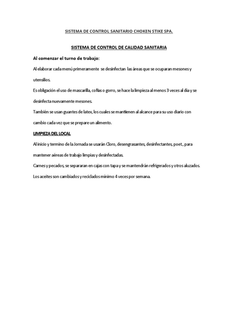 Estrictas Normas Sanitarias en Choken Stike | PDF