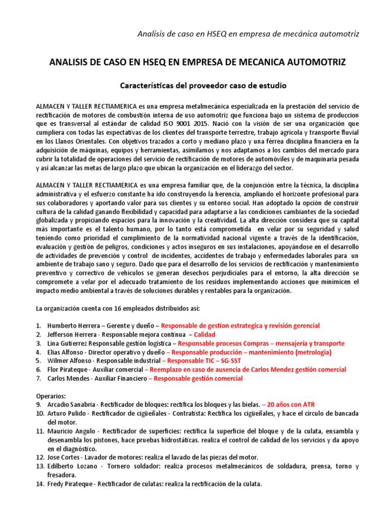 Caso Practico Auditoria HSEQ | PDF | Logística | Business