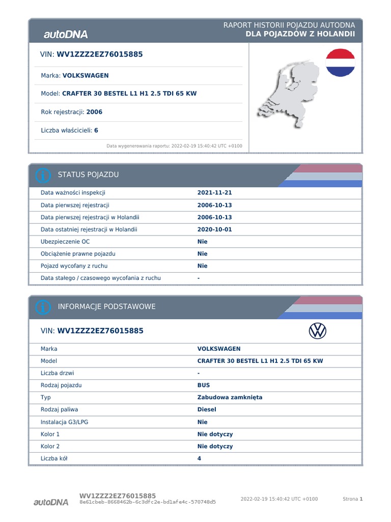 AutoDNA NL WV1ZZZ2EZ76015885 Powered by AutoDNA | PDF