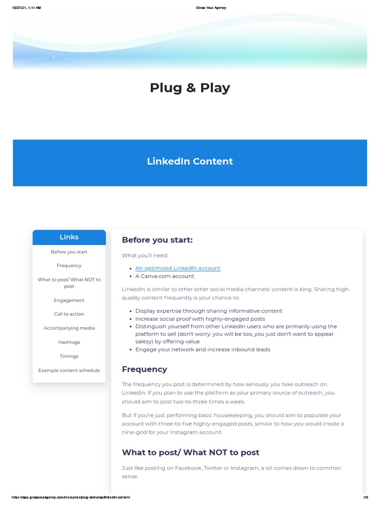 Plug & Play: Linkedin Content | PDF | Linked In | Popular Culture & Media Studies