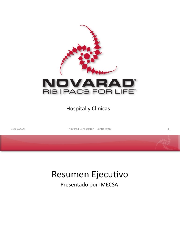 Resumen ejecutivo sobre los productos y servicios de Novarad ...