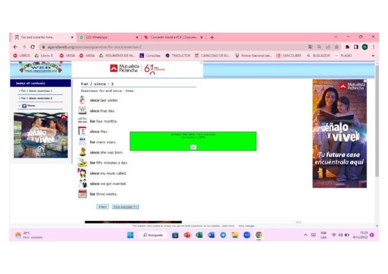Since and For - Class Activity 2 | PDF