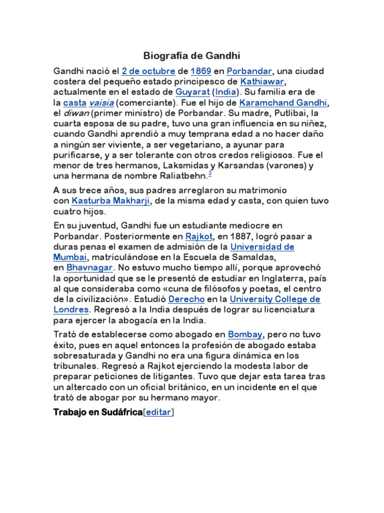 Gandhi: De la India a Sudáfrica | PDF | Mahatma Gandhi