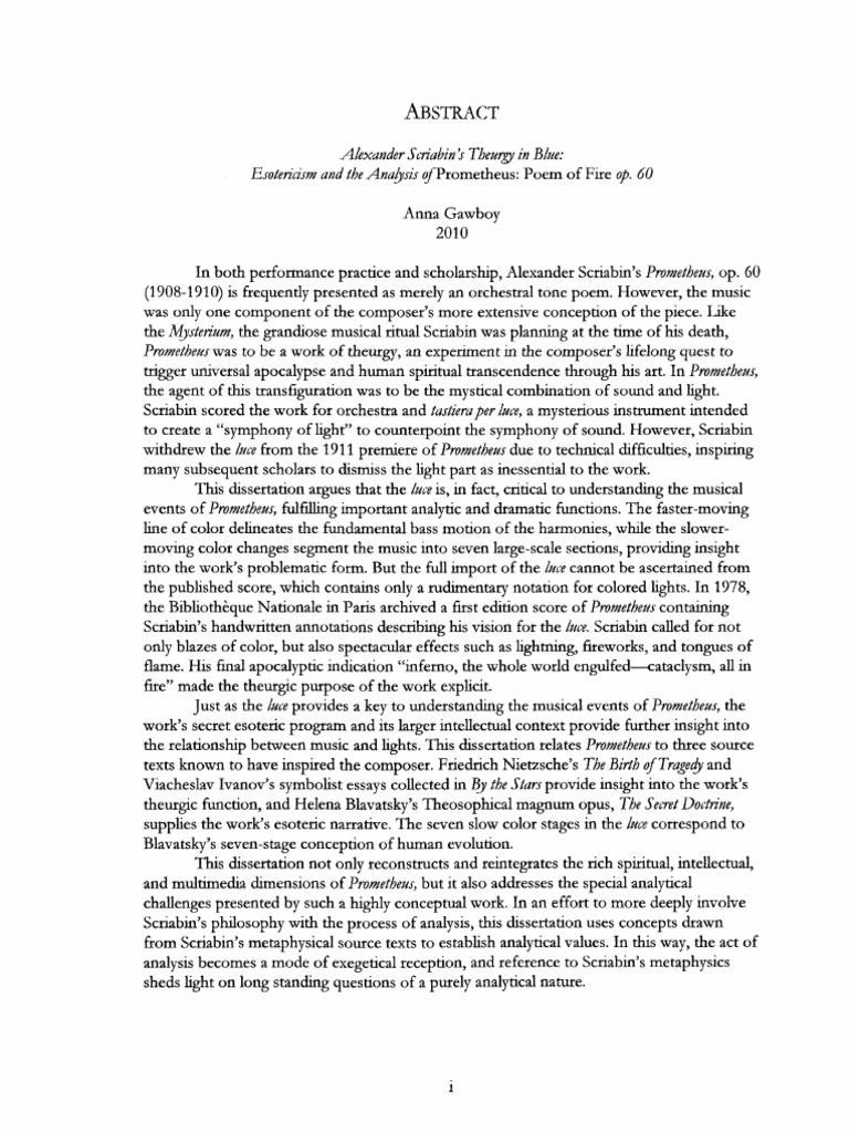 Gawboy Alexander Scriabin's Theurgy in Blue, Esotericism and The ...