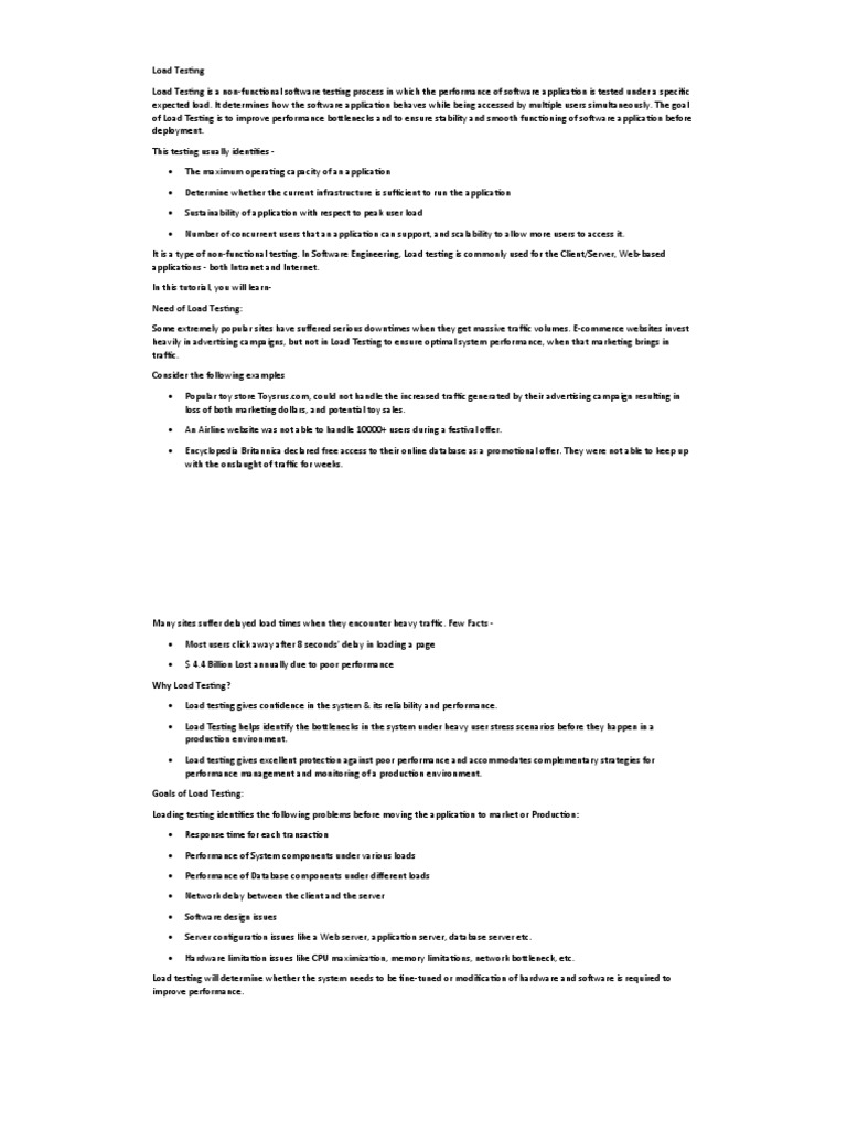 Load Testing | PDF | Software Testing | Server (Computing)