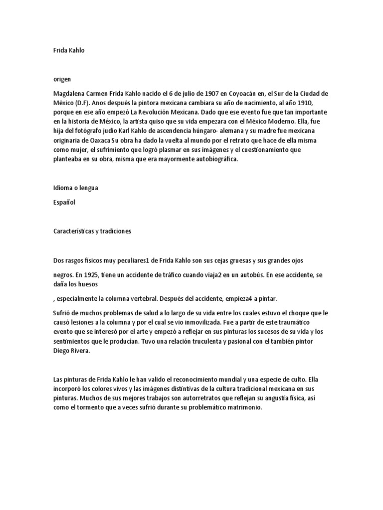 Frida Kahlo: Arte y Sufrimiento | PDF