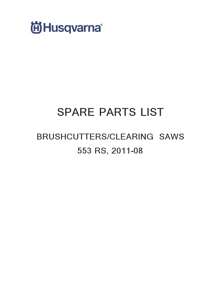 Desbrozadora 553rs Husqvarna Partes y Piezas Inka | PDF | Screw ...