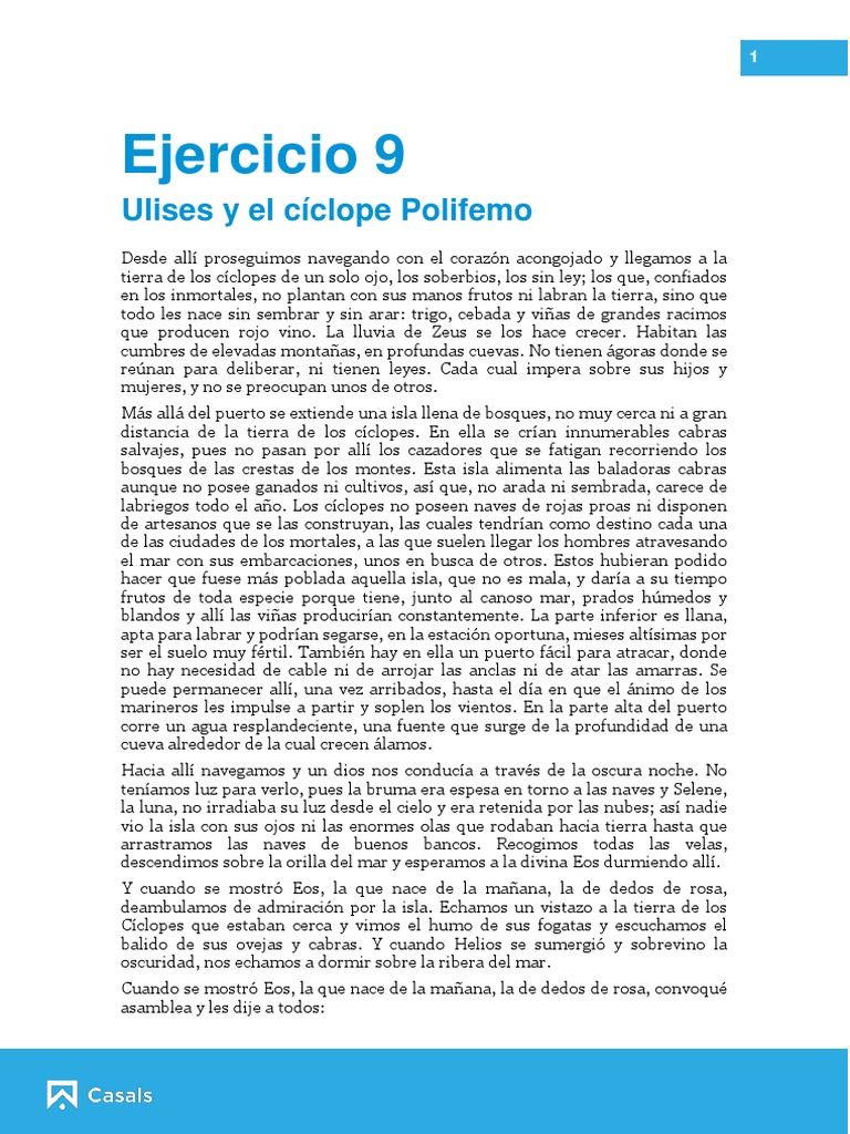 Ulises y el Cíclope Polifemo | PDF | Oveja | Cabra