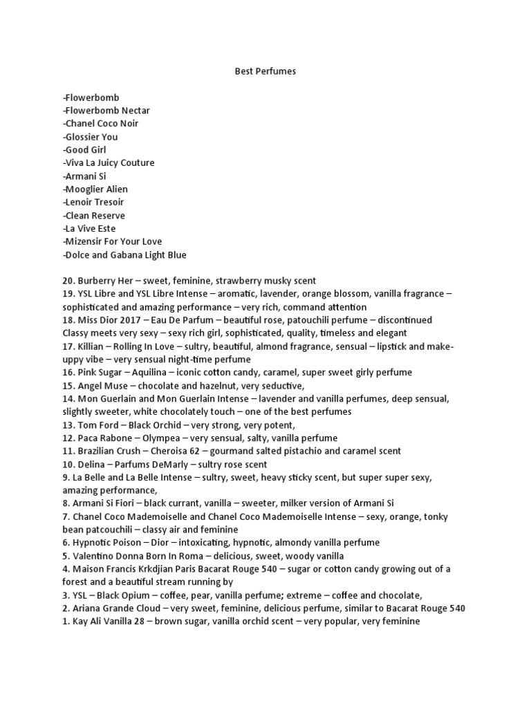Best Perfumes | PDF