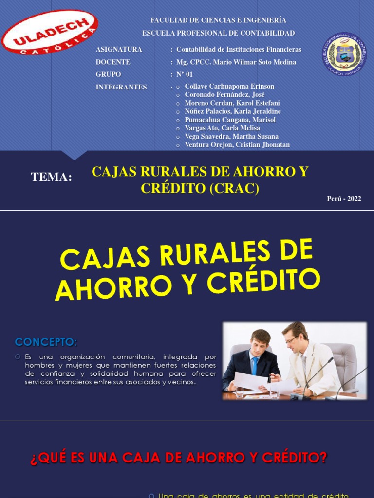 1foro - Cajas Rurales de Ahorro y Crédito (Crac) (1) - Comprimido | PDF ...