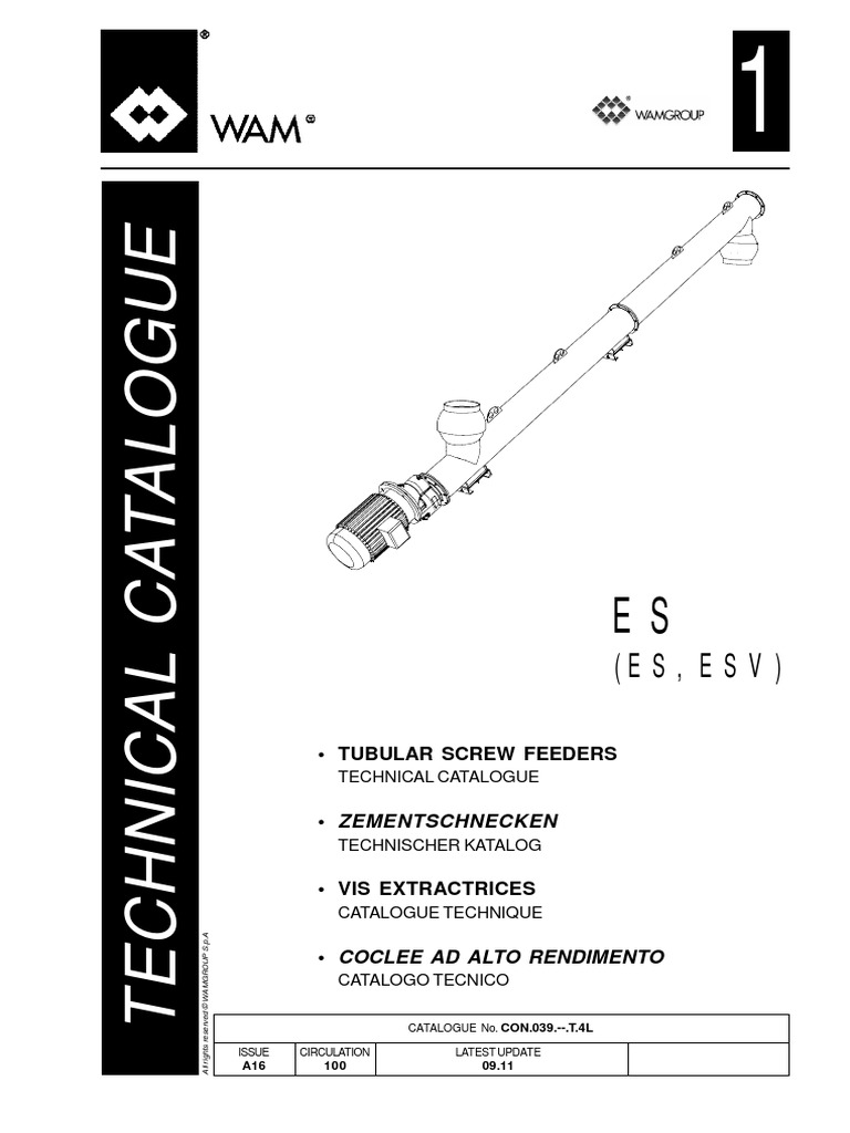 (ES, ESV) : - Tubular Screw Feeders | PDF