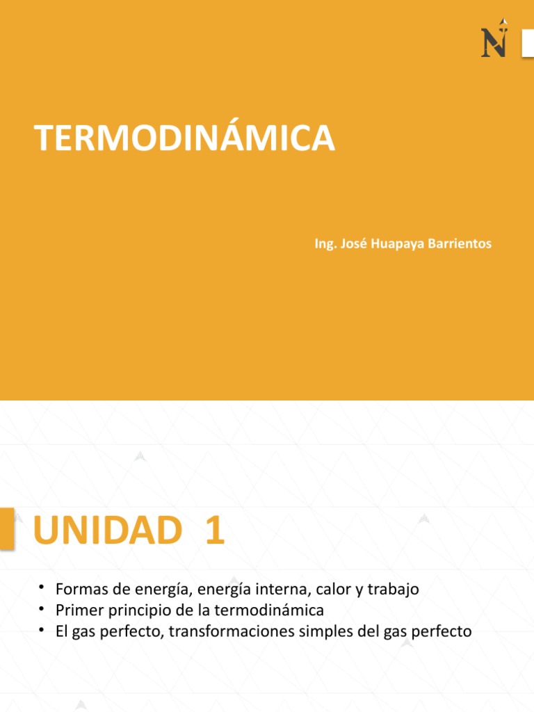 Termodinamica Clase 01 JHB Upn | PDF | Entalpía | Temperatura