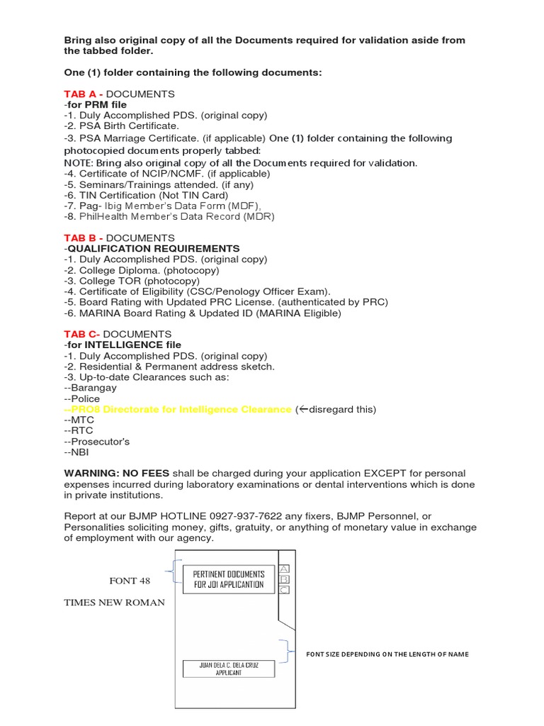 BJMP Application Requirements 2022 | PDF | Finance & Money Management | Law
