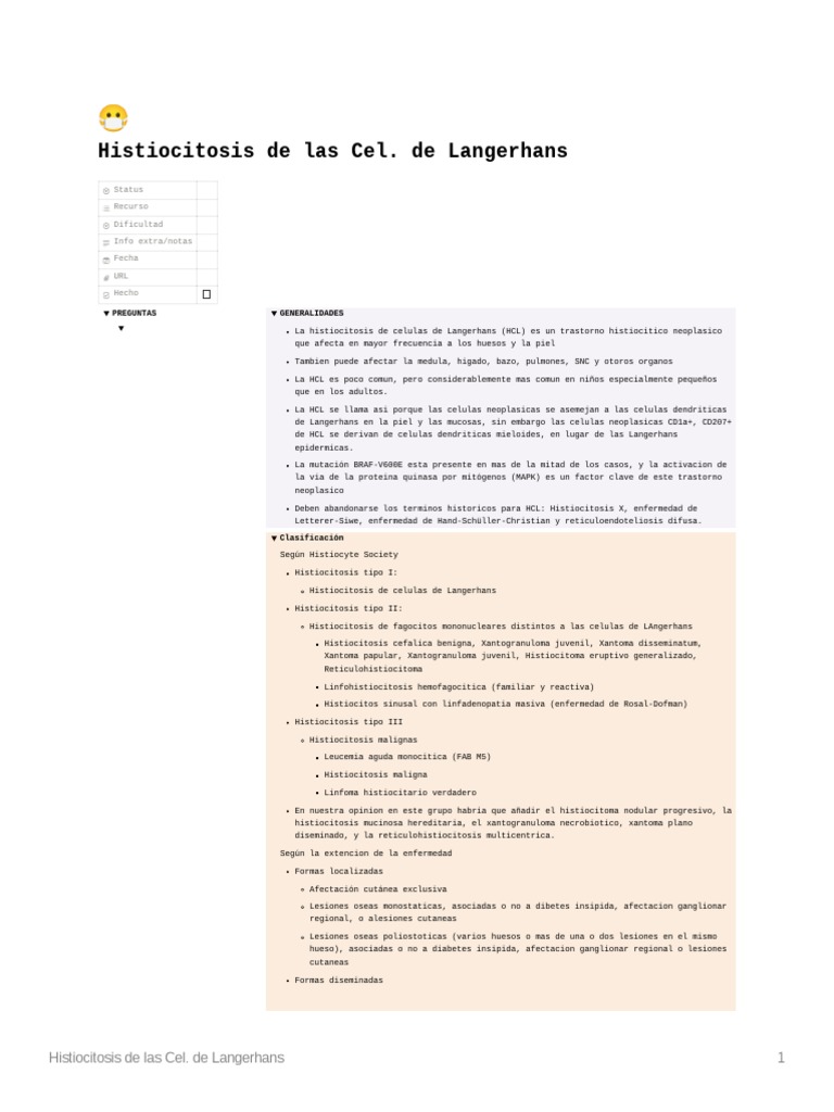 Histiocitosis de Células de Langerhans | PDF | Célula dendrítica | Hueso