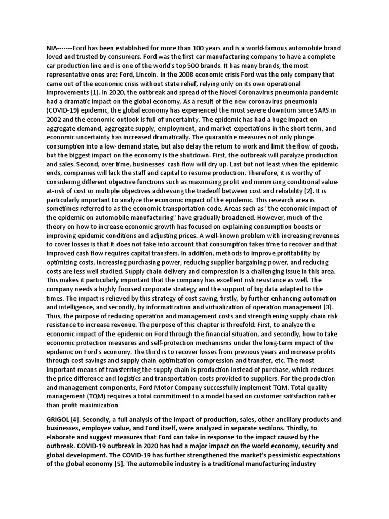 Ford Report | Download Free PDF | Supply Chain | Stocks