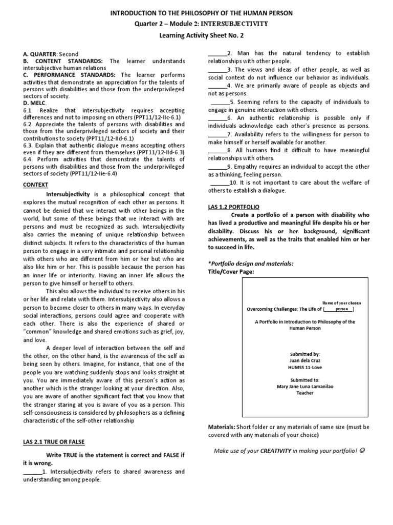 PHILO_LAS-NO.2 QUARTER 2 | PDF | Learning | Disability