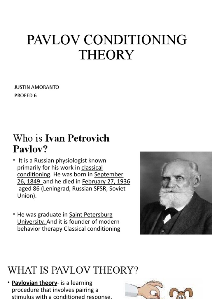 Pavlov and Watson Conditioning Theory | PDF | Classical Conditioning ...