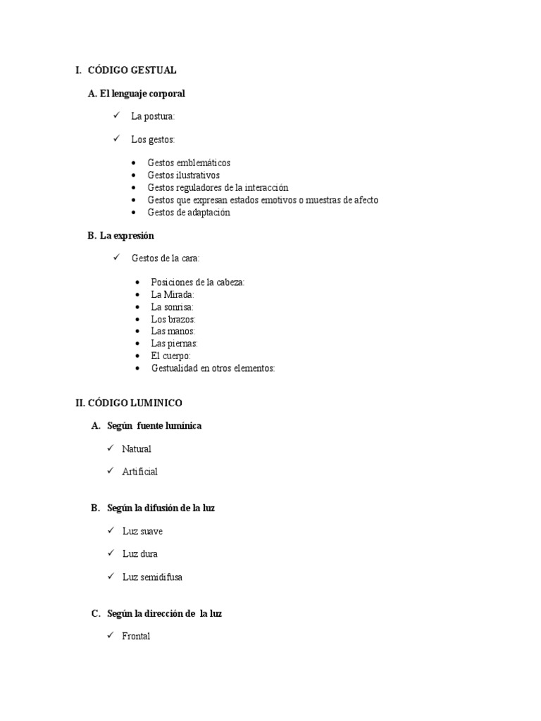 Códigos de Comunicación Visual y Gestual | PDF | Artes del Lenguaje y ...