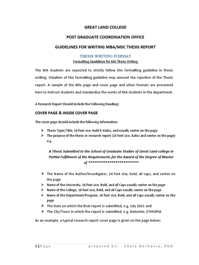 Thesis Wrtting Guide, GLC | PDF | Thesis | Note (Typography)