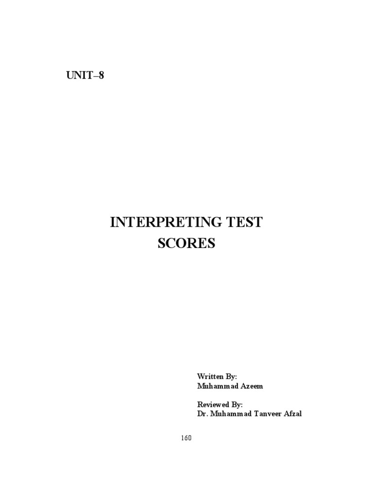 Interpreting Test Scores: UNIT-8 | PDF | Level Of Measurement | Percentile