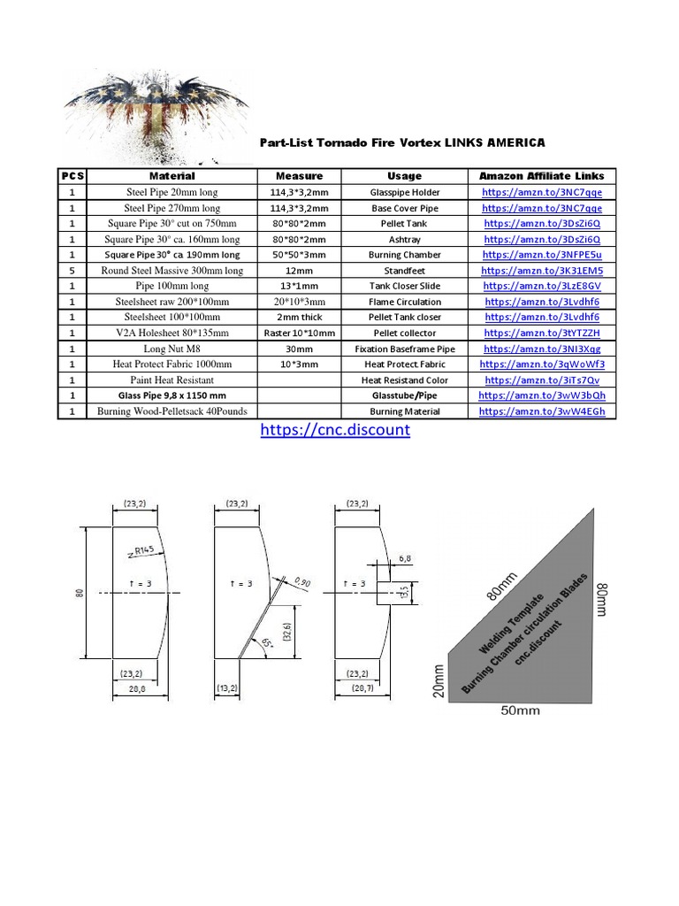 Tornado Fire Vortex Parts List | PDF