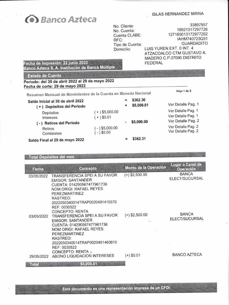 Estado de Cuenta | PDF | Bancario | Servicios financieros