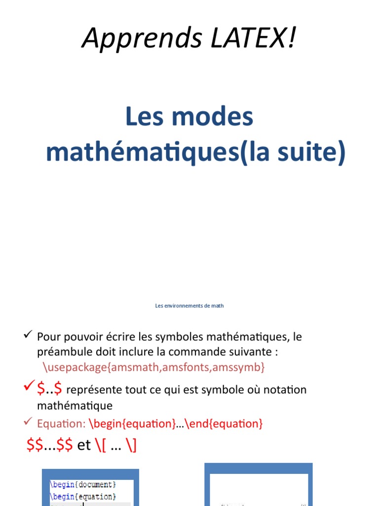Cours 4 Les Modes Mathématiques (La Suite) | PDF | Équations ...