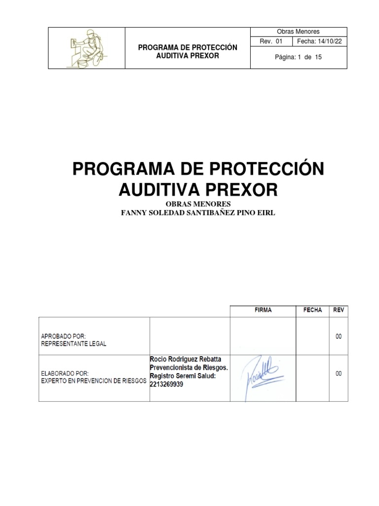 Programa de Protección Auditiva Prexor | PDF | Seguridad y salud ...